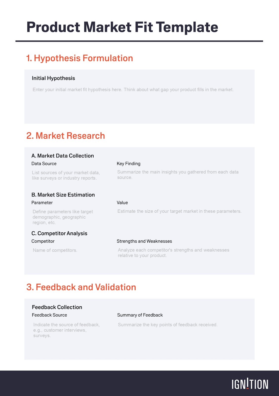 Product Market Fit Analysis Template