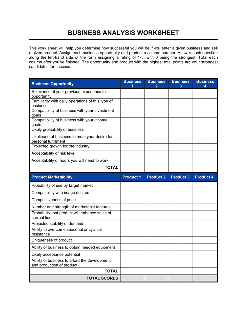 Business Analysis Work Plan Template