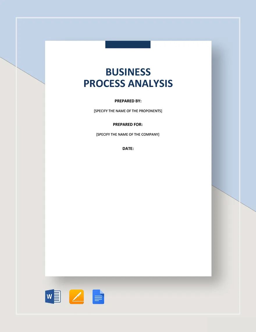 Business Process Analysis Document Template