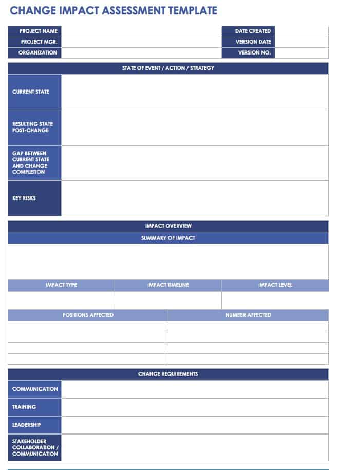 Change Request Impact Analysis Template