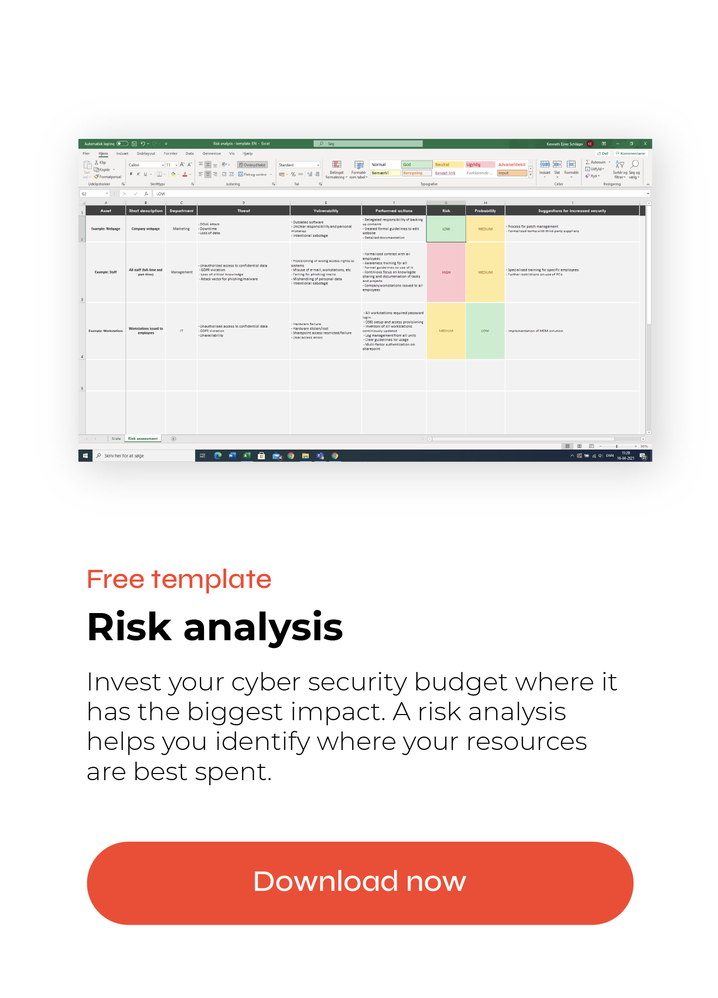 Cyber Security Risk Analysis Template