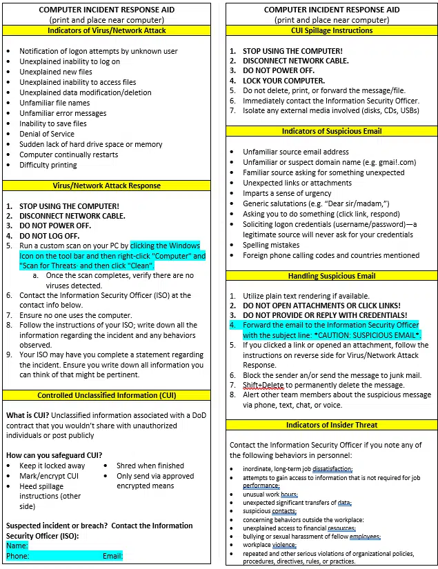 DOD Security Impact Analysis Template