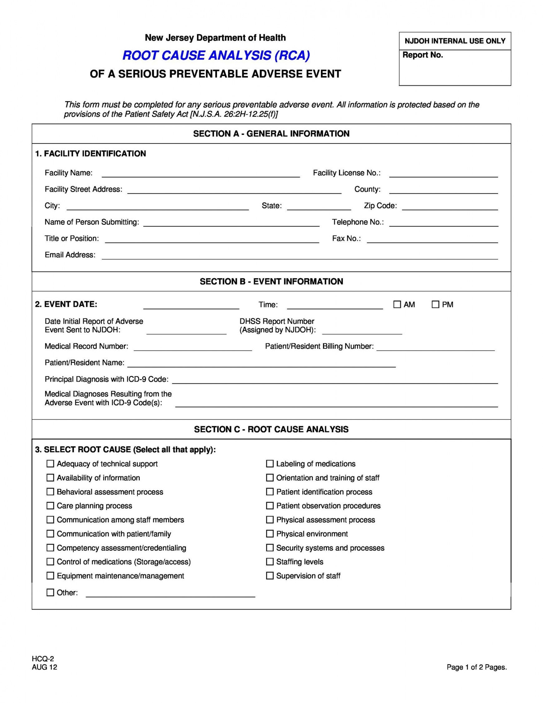 Failure Analysis Report Word Template