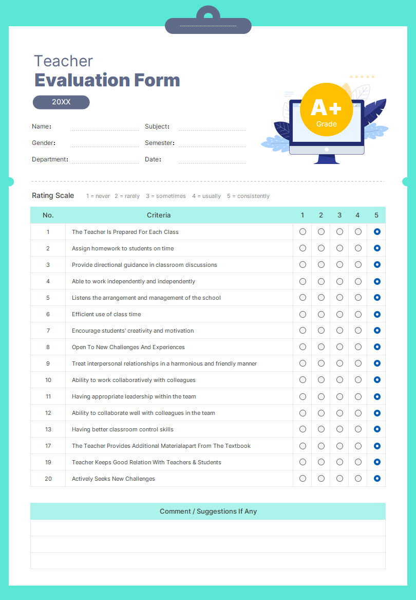 Item Analysis Template for Teachers