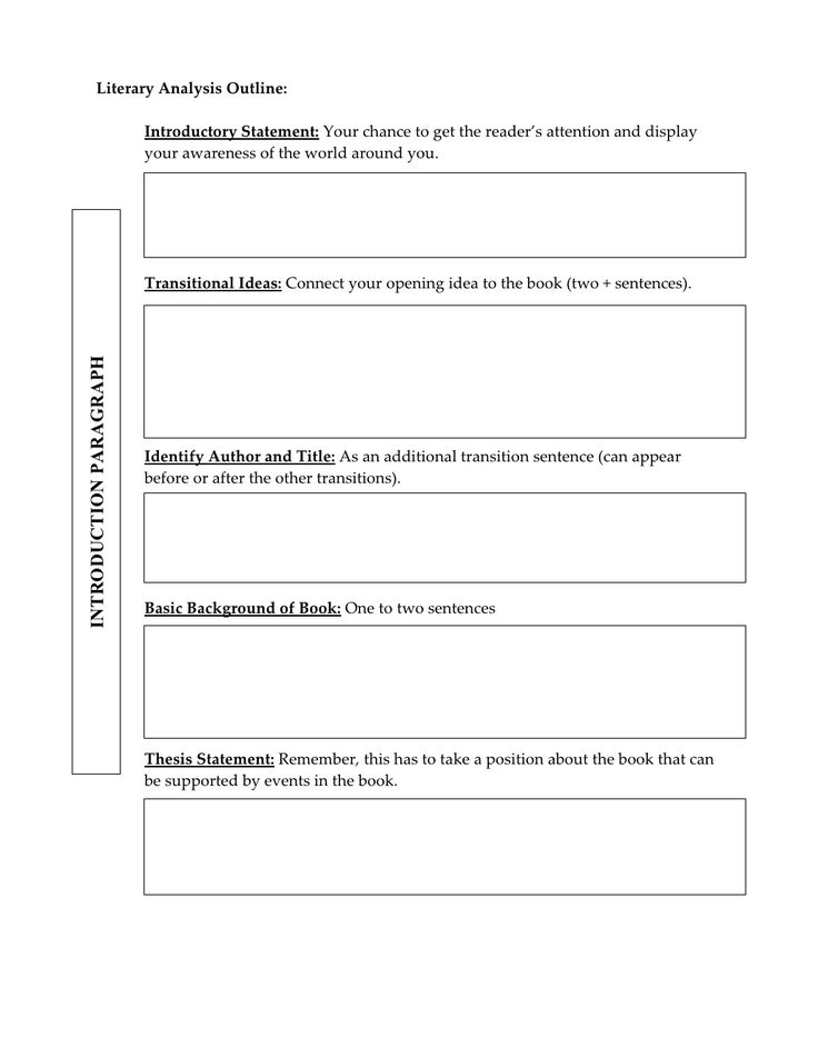 Literary Analysis Thesis Statement Template