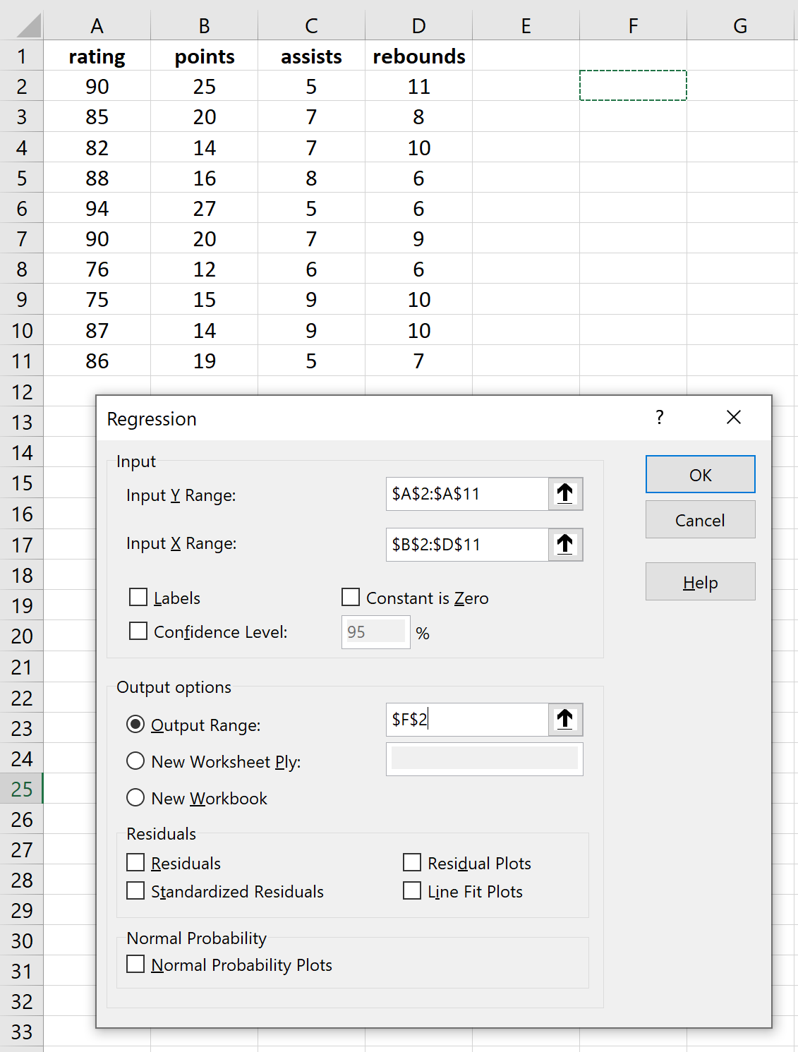 Multiple Regression Analysis Excel Template Multiple Regression Analysis Excel Template