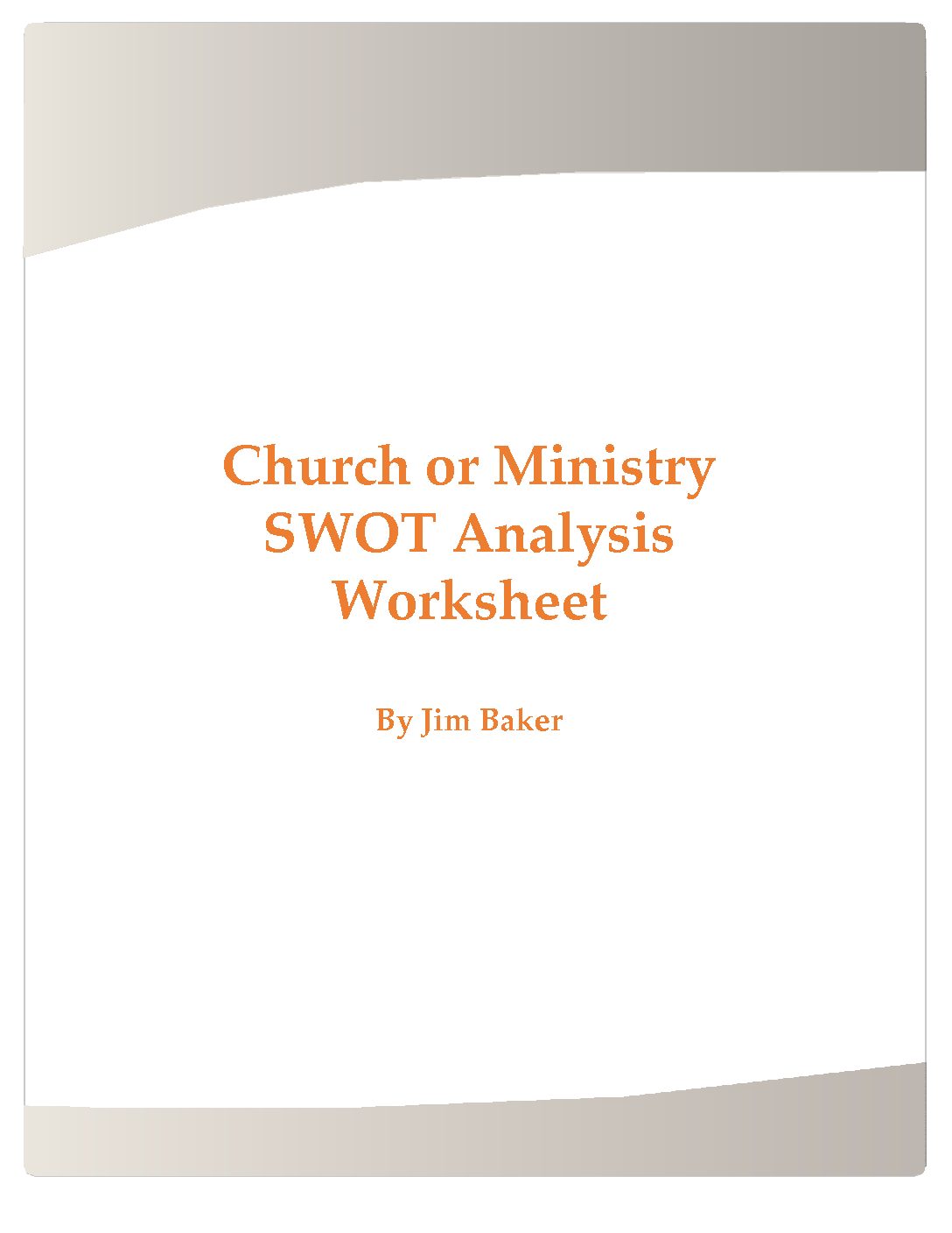 SWOT Analysis Template for Churches