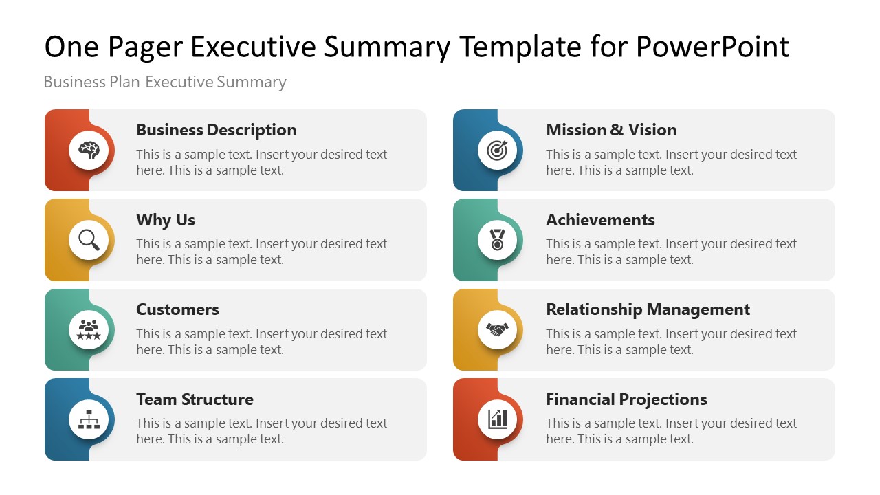 1 Page Project Summary Template PPT