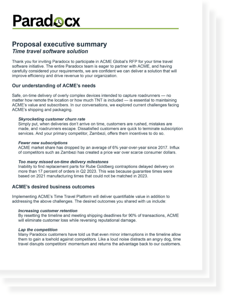 Executive Summary Template for Proposal