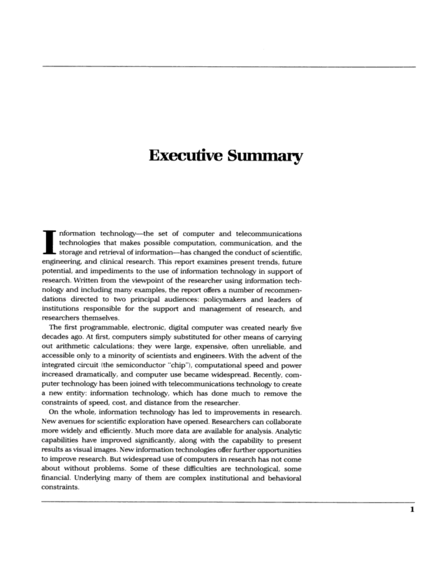 Information Technology Executive Summary Template