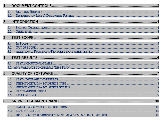 Software Test Summary Report Template