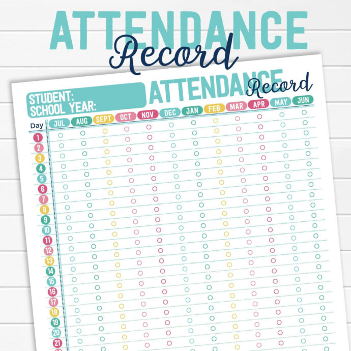 School Attendance Tracking Templates