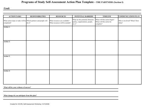 Action Plan Evaluation Template