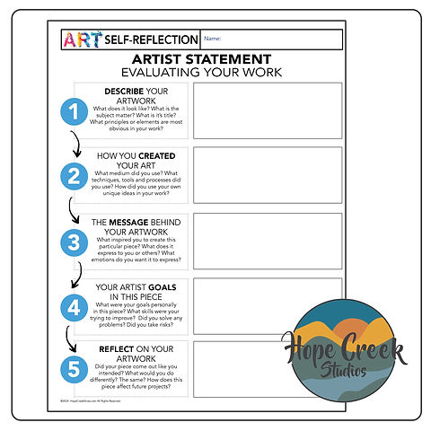 Art Student Self Evaluation Template