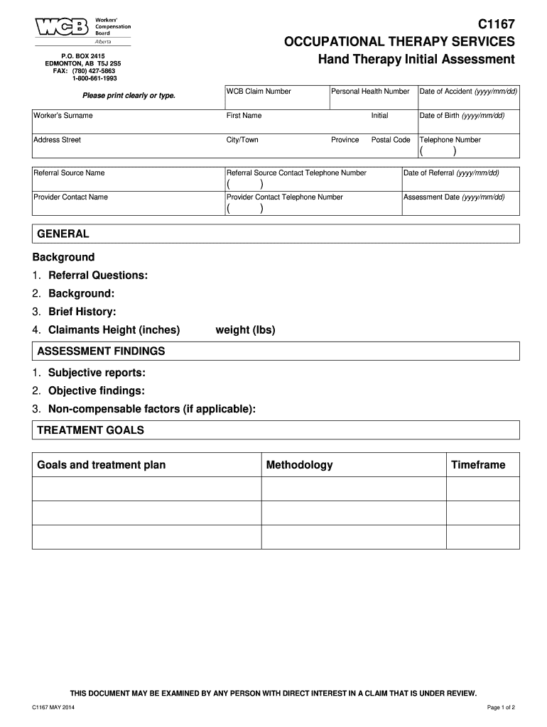 Hand Therapy Evaluation Template