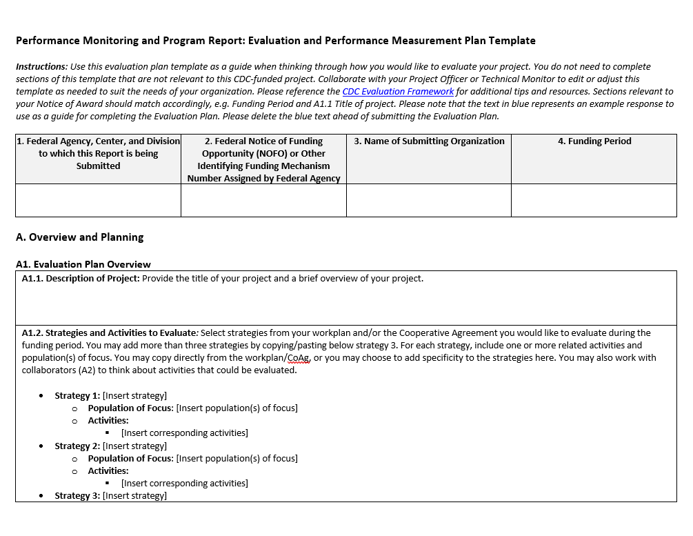 Health Program Evaluation Template