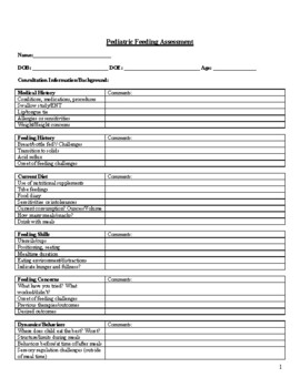 Infant Feeding Evaluation Template