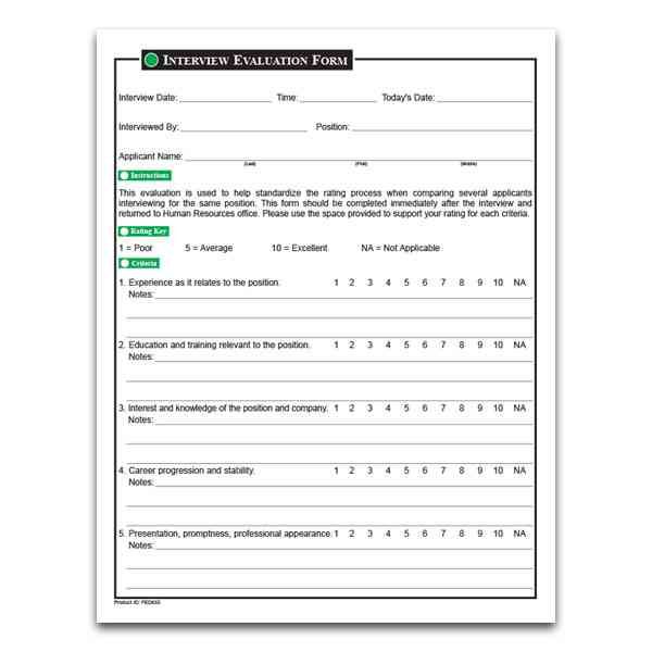 Job Interview Evaluation Template
