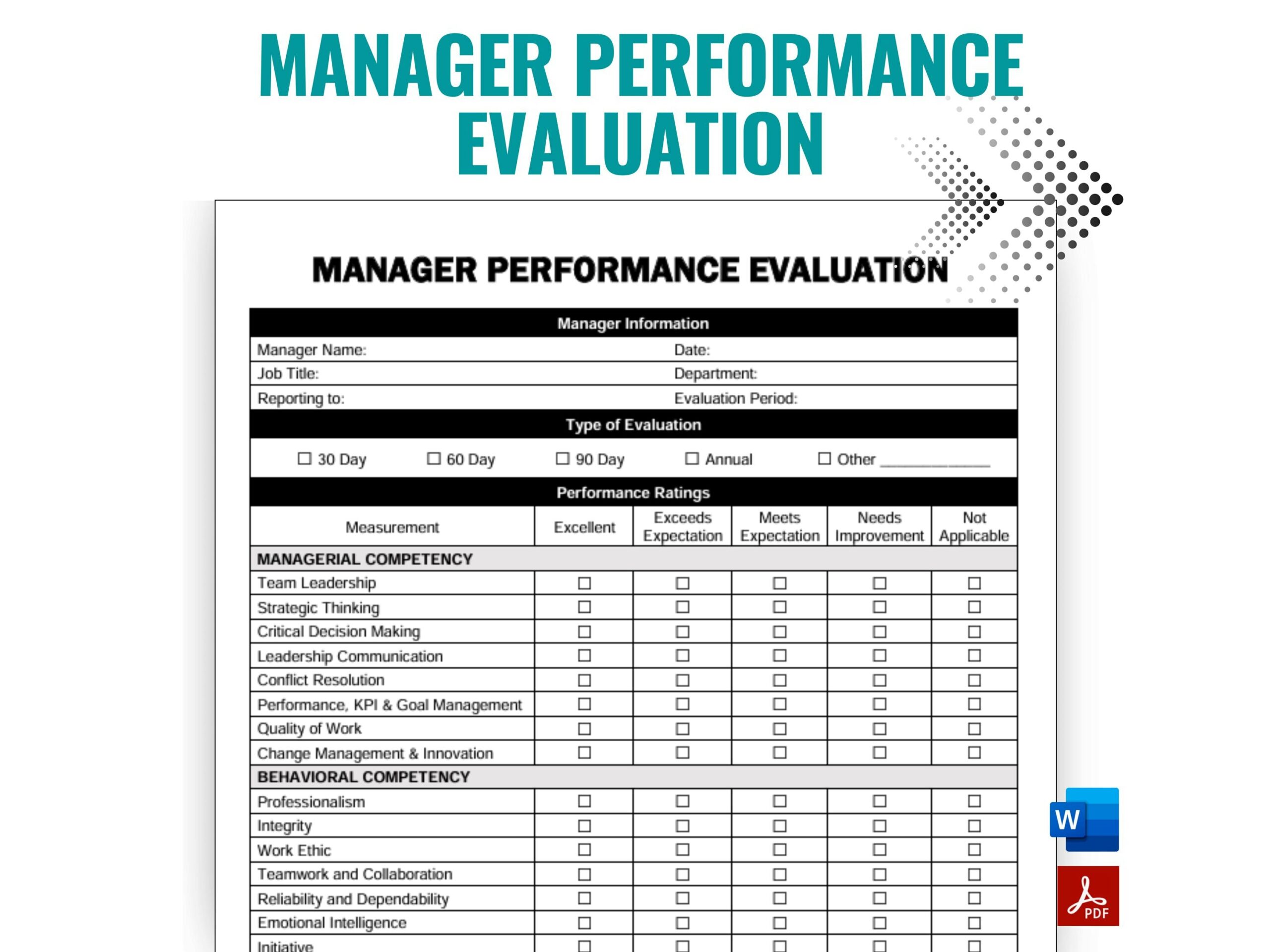 Manager Performance Evaluation Template