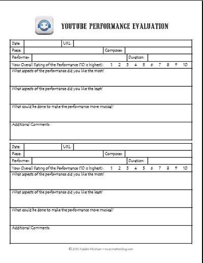 Music Performance Evaluation Template