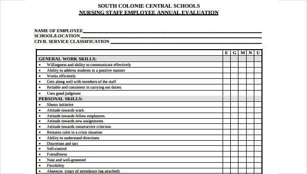 Nursing Program Evaluation Template