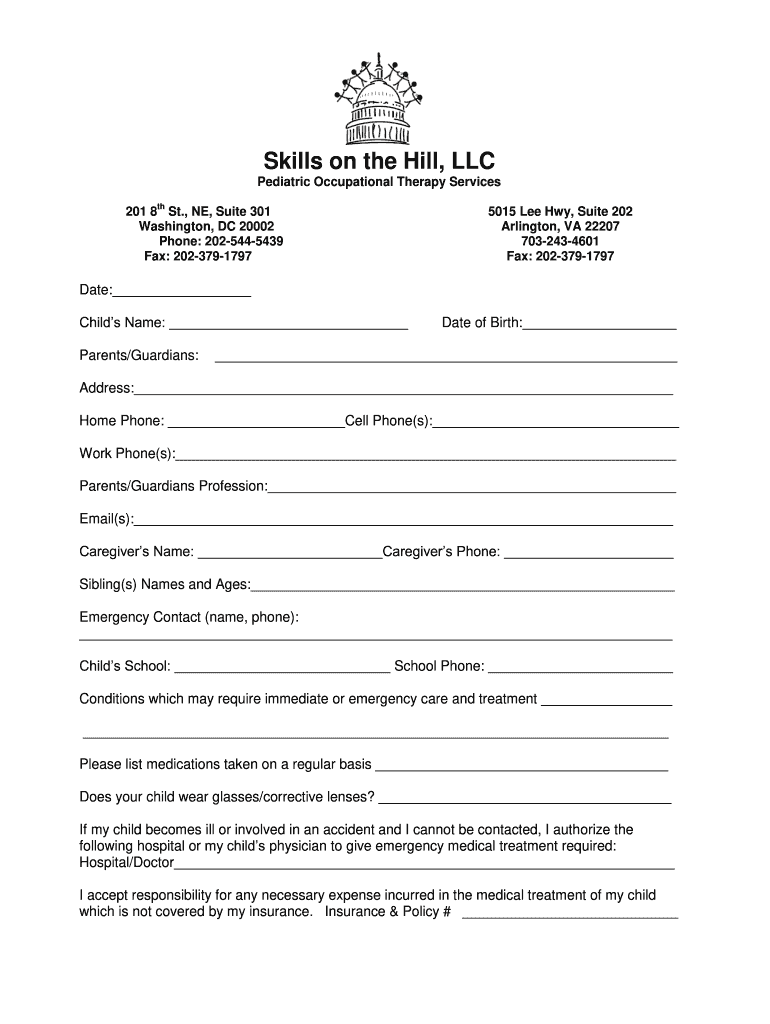 Pediatric PT Evaluation Template