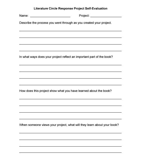 Project Self Evaluation Template