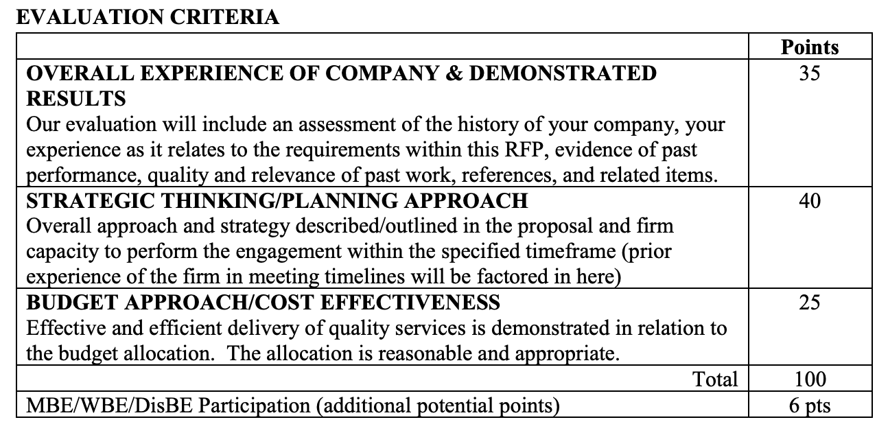 Rfp Response Evaluation Template