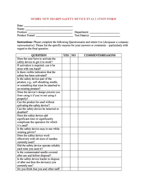 Safety Performance Evaluation Template