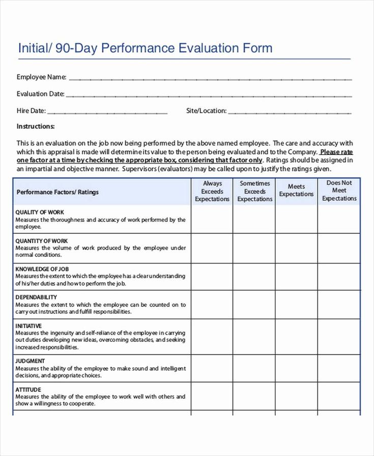 SHRM Performance Evaluation Template