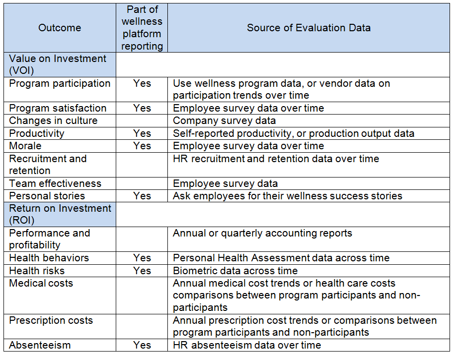 Wellness Program Evaluation Template