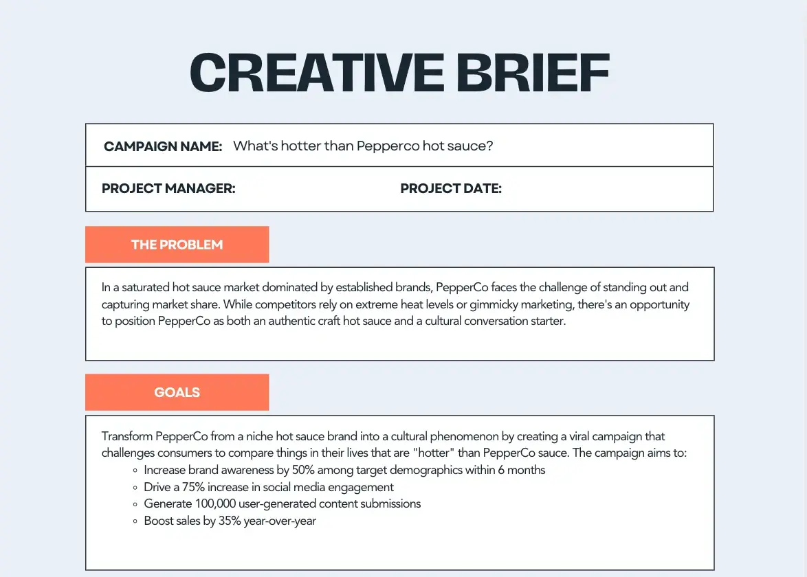 Advertising Creative Brief Template