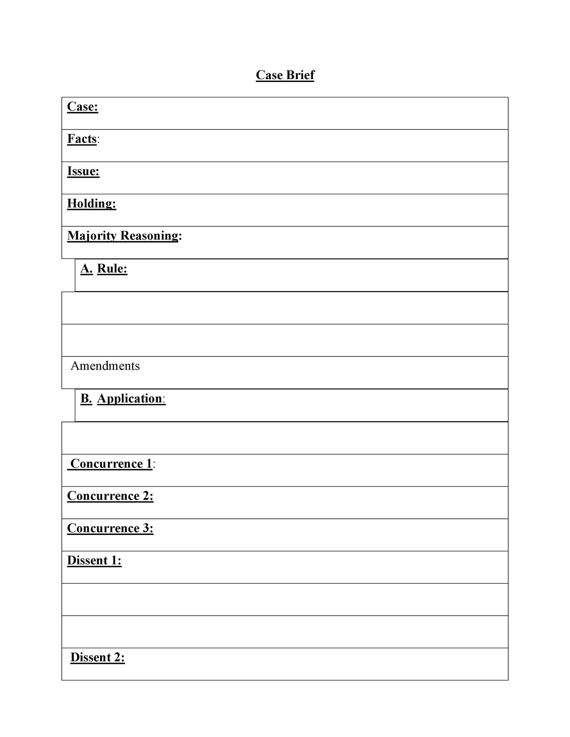 Blank Case Brief Template