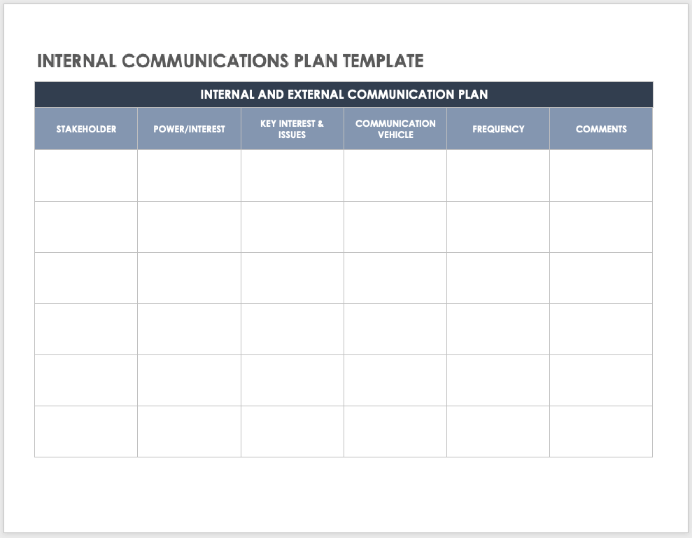 Internal Communications Brief Template