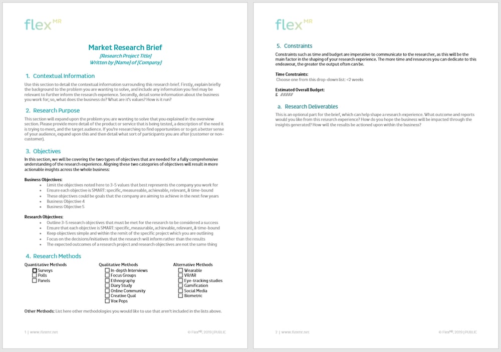Market Research Brief Template