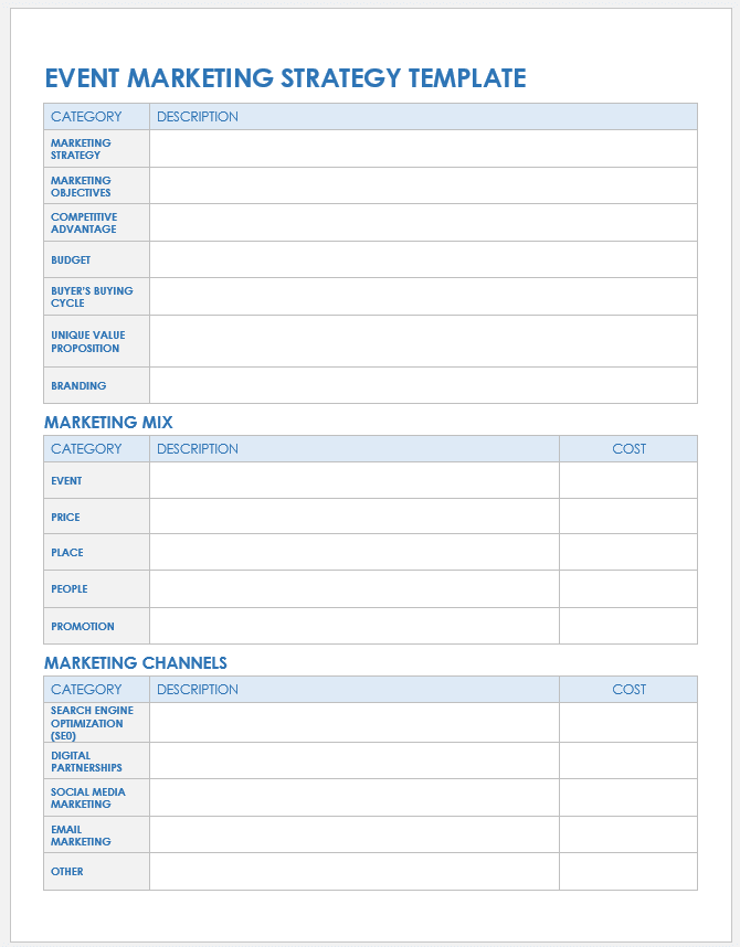 Marketing Event Brief Template