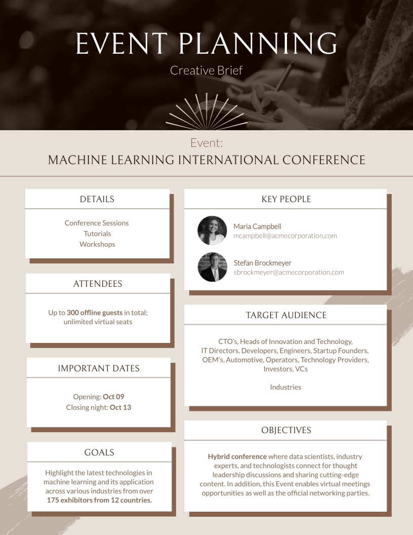 Virtual Event Brief Template