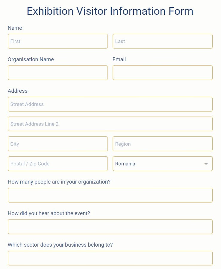 Exhibition Visitor Enquiry Form Template
