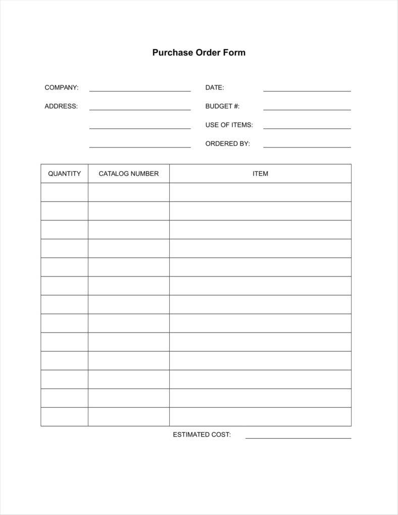 Retail Special Order Form Template
