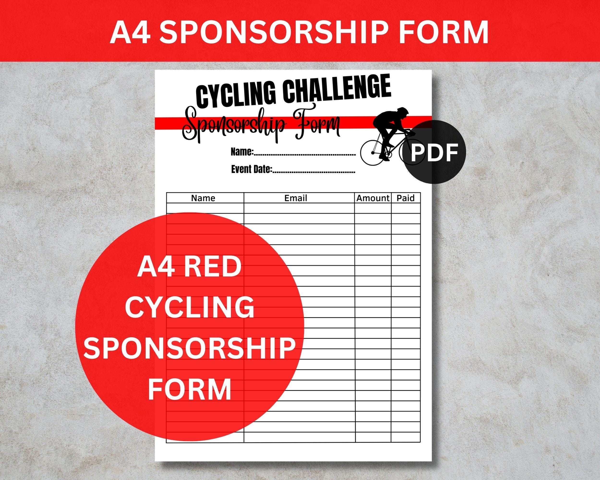Sponsored Bike Ride Form Template